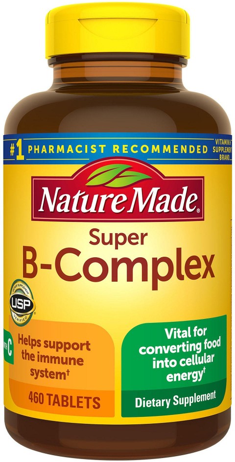 Super B Complex with Vitamin C and Folic Acid Tablets, 460 ct.